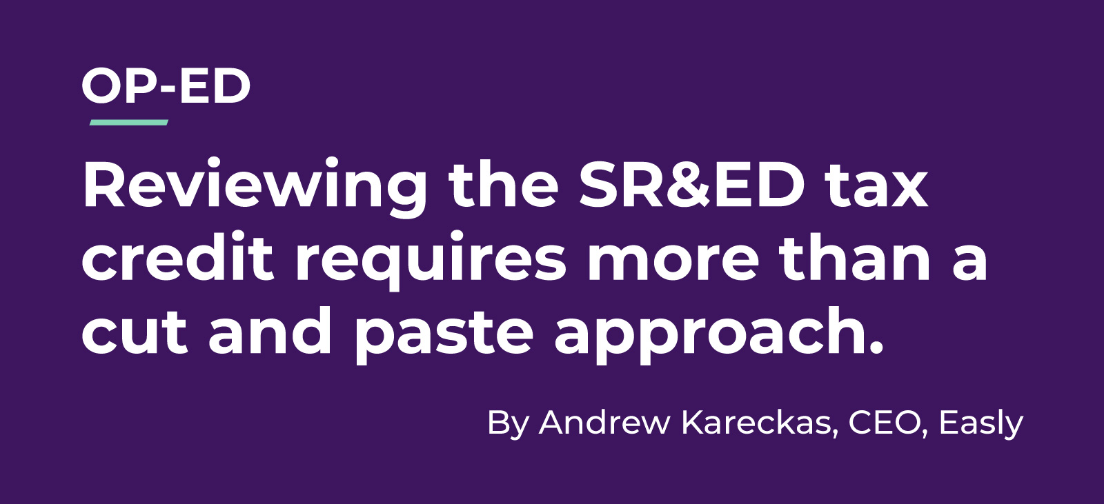 Reviewing the SR&ED Tax Credit Requires More